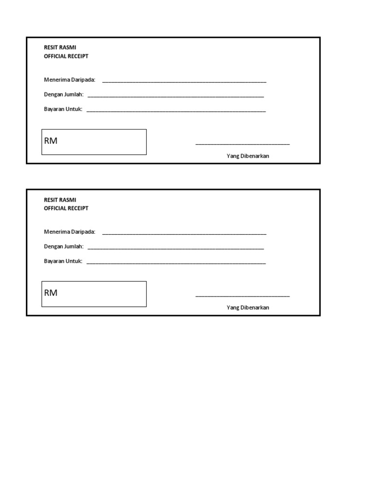 Contoh Resit Rasmi Kerajaan Template Dokumen Perniagaaan Dokumen - Riset