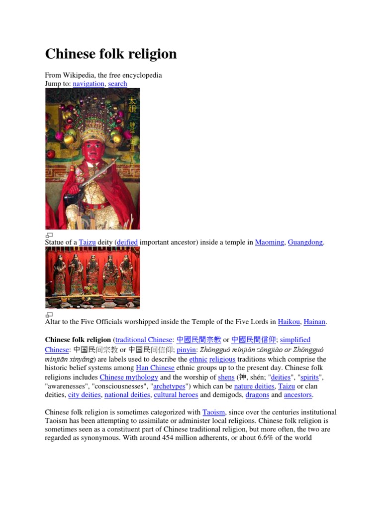 Chinese Folk Religion | PDF | Folk Religion | Deities