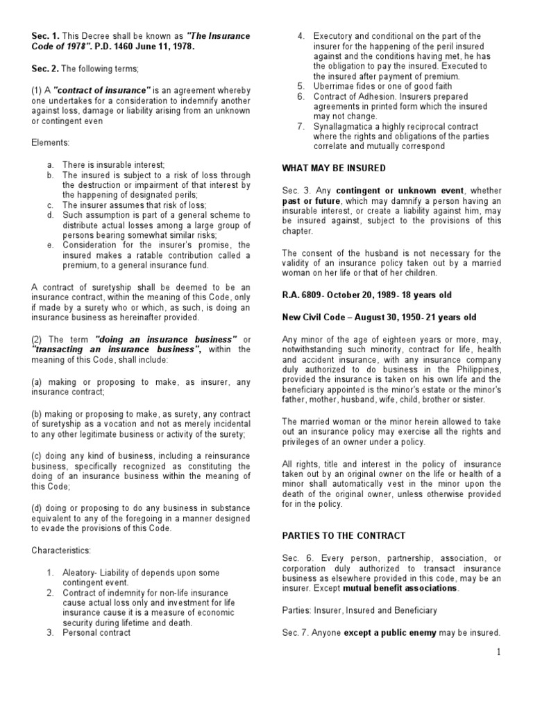 Insurance Notes | PDF | Insurance | Misrepresentation