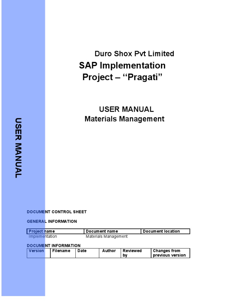 SAP Materials Management Manual | PDF | Invoice | Payments