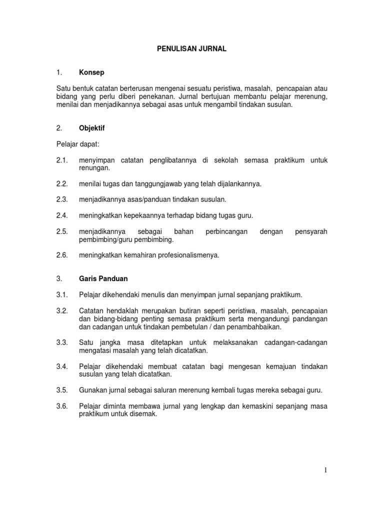 Contoh Penulisan Jurnal Reflektif | PDF