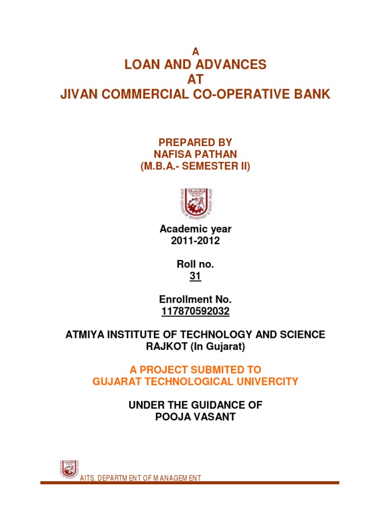 Finance Mba Project Report | PDF | Banks | Loans