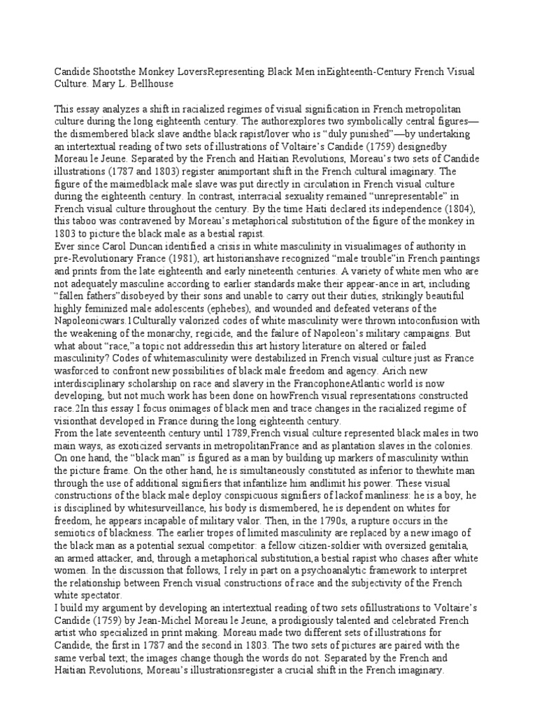 Candide Shoot Monkey Lovers Representing Black Men InEighteenth | PDF ...