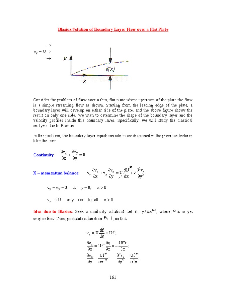 Topic 17 Blasius Solution | PDF | Boundary Layer | Fluid Dynamics