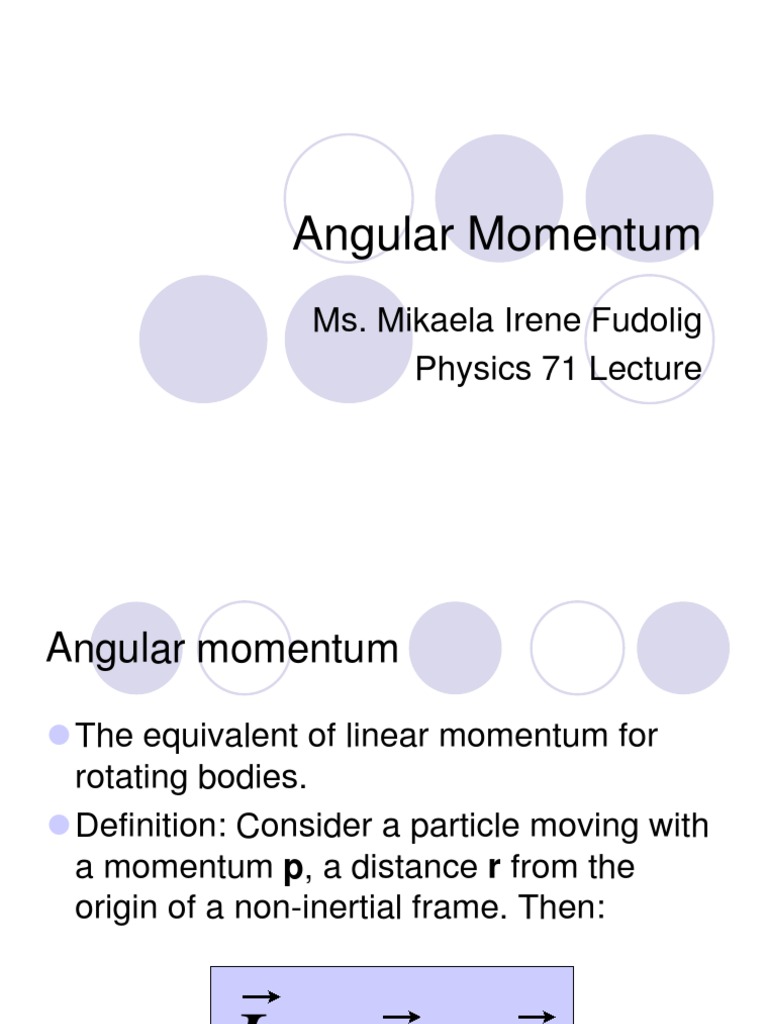 Angular Momentum Pdf Rotation Around A Fixed Axis Angular Momentum