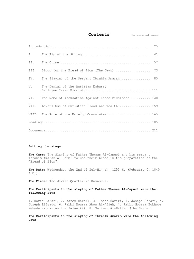 Matzo of Zion by General Mustafa Tlass - English Translation | PDF ...