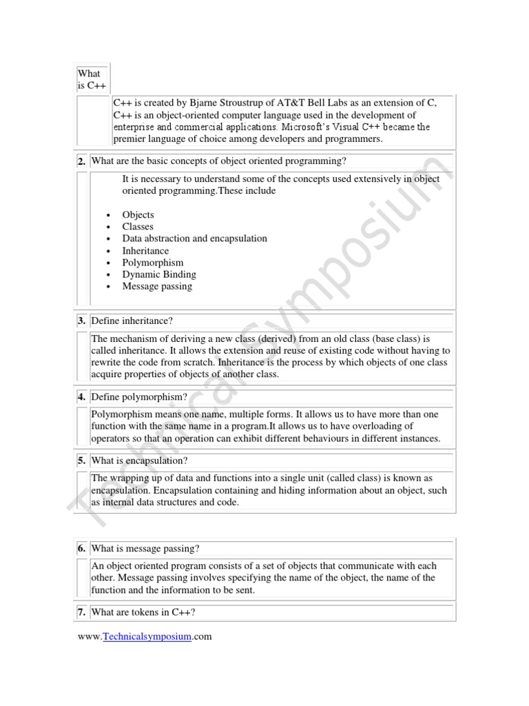 C++ Interview Nov | PDF | C++ | Constructor (Object Oriented Programming)