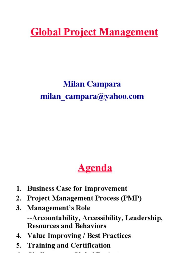 Global Project Management: Milan Campara | PDF | Project Management ...