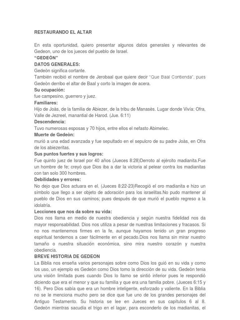 Restaurando El Altar | PDF | Creencia religiosa y doctrina | Religión y creencia