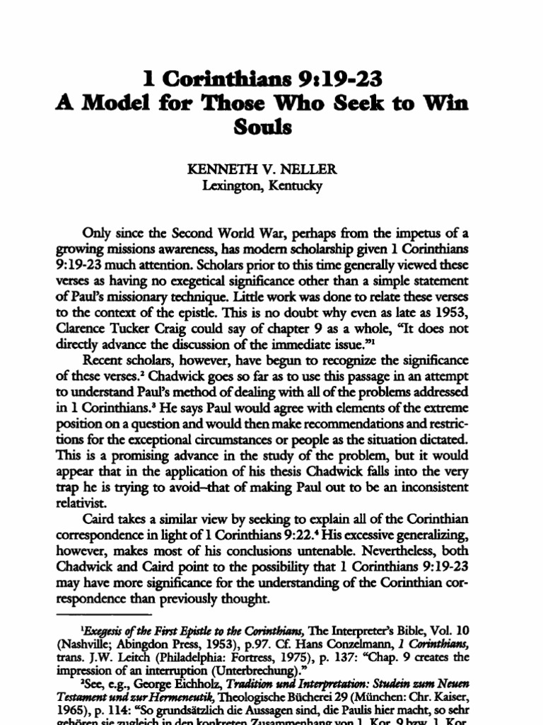 1 Cor 9.19-23 | First Epistle To The Corinthians | Paul The Apostle