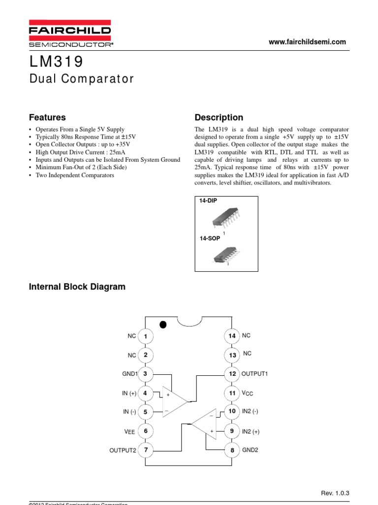 LM319 Dual Comparator | Electronic Engineering | Electrical Engineering