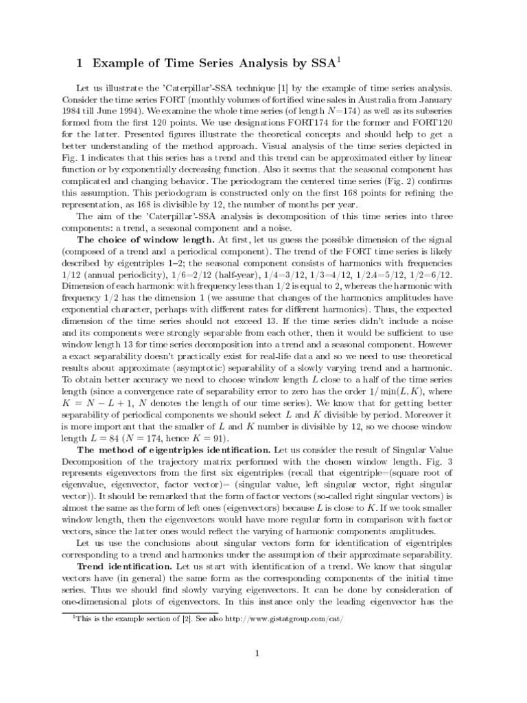 1 Example of Time Series Analysis by SSA | PDF | Eigenvalues And ...
