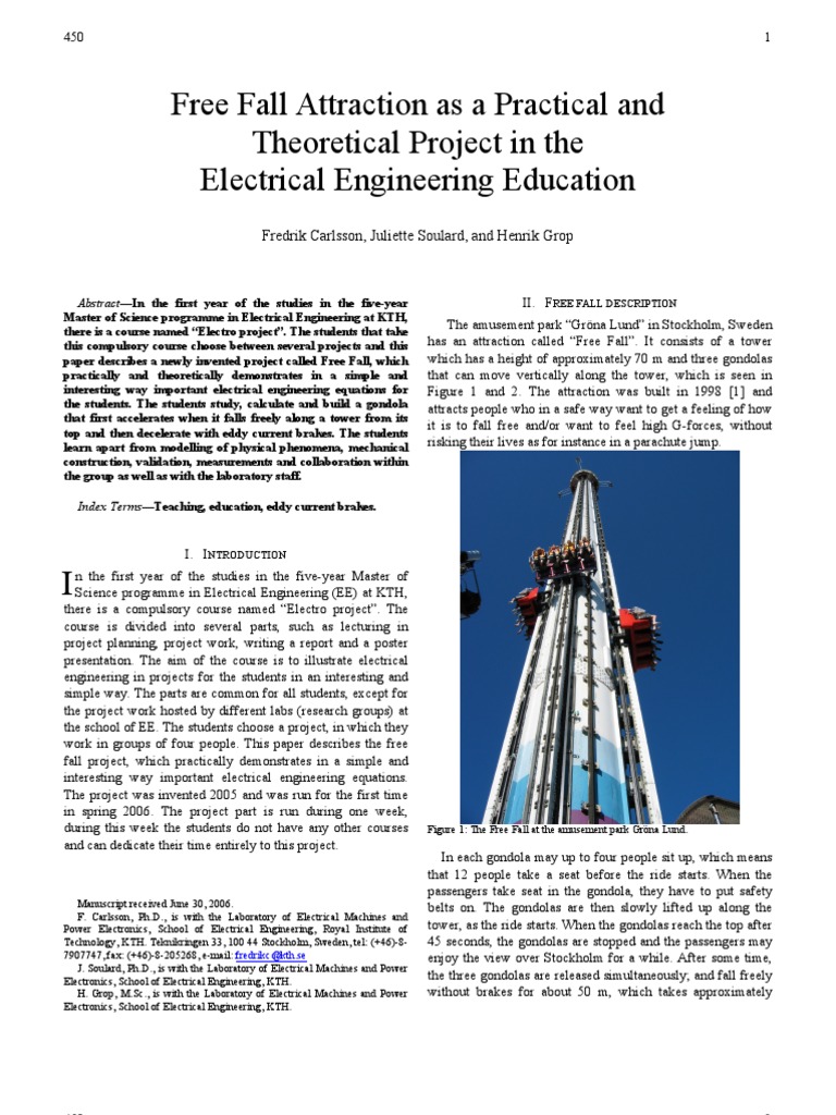 Free Fall Attraction As A Practical and Theoretical Project in The ...