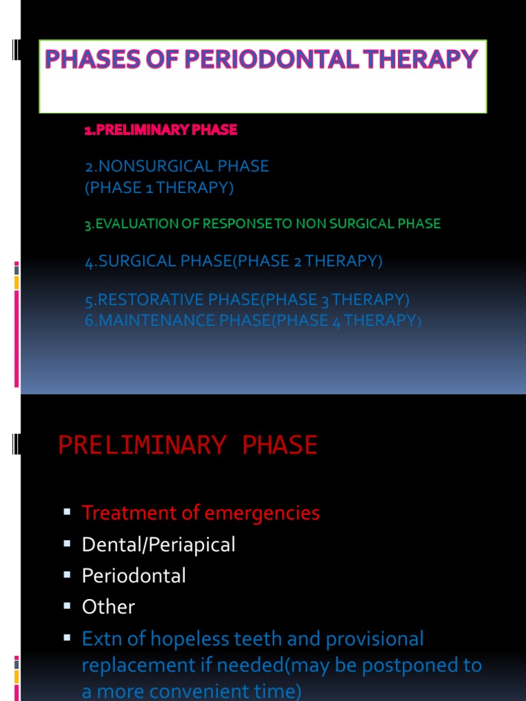 Phases of Periodontal Therapy | PDF