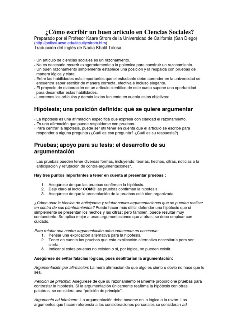1como Escribir Un Articulo | PDF