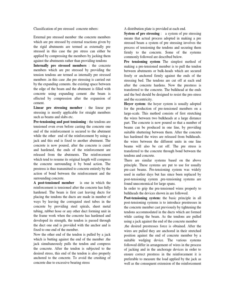 Classification of Pre Stressed Concrete Members | Download Free PDF ...