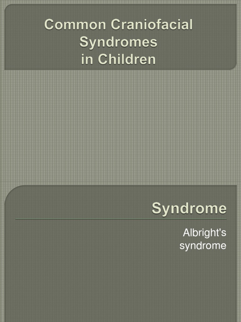 Common Craniofacial Syndromes | PDF | Congenital Disorder | Human Anatomy