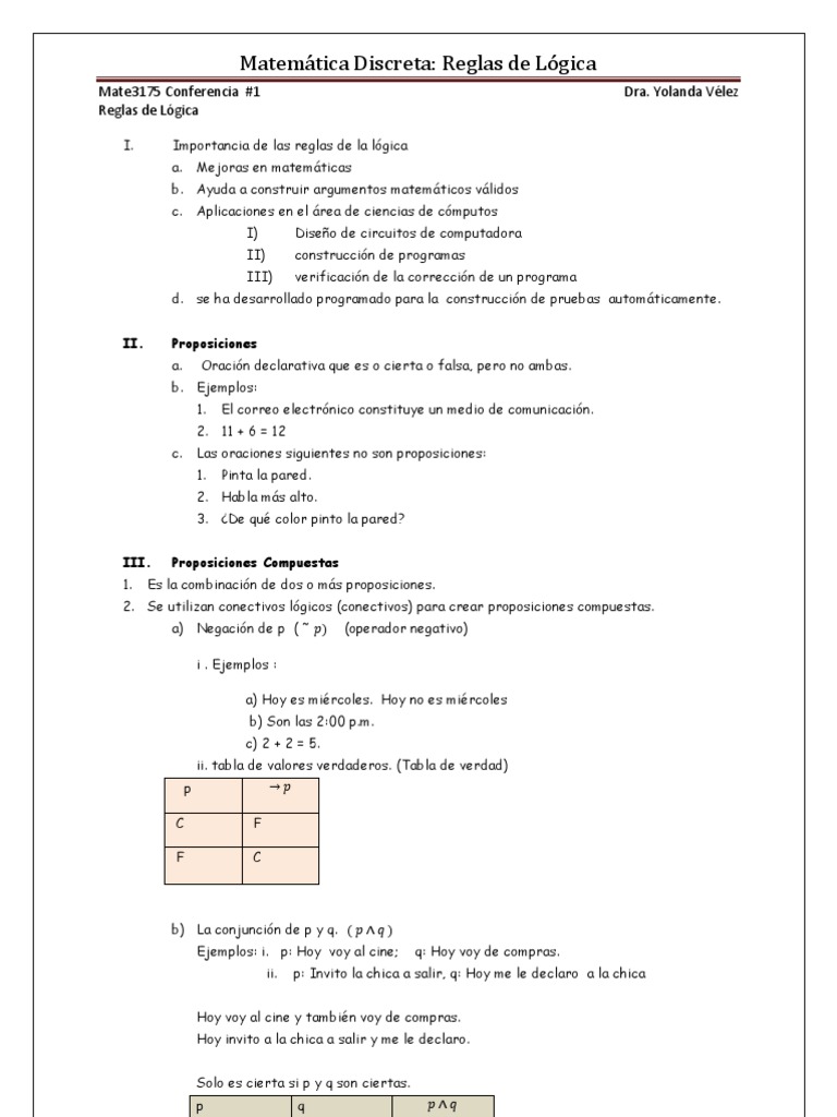 Reglas de LógicaConf#1 | PDF | Proposición | Lógica