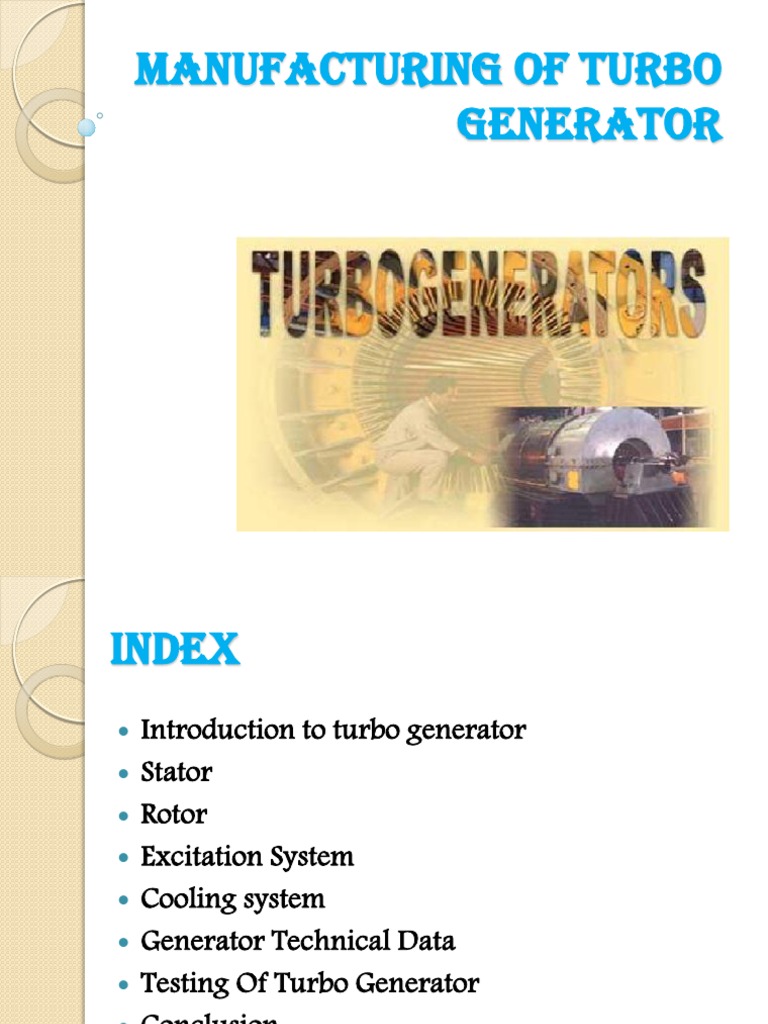 Turbo Generator Manufacturing Overview | PDF | Electric Generator ...