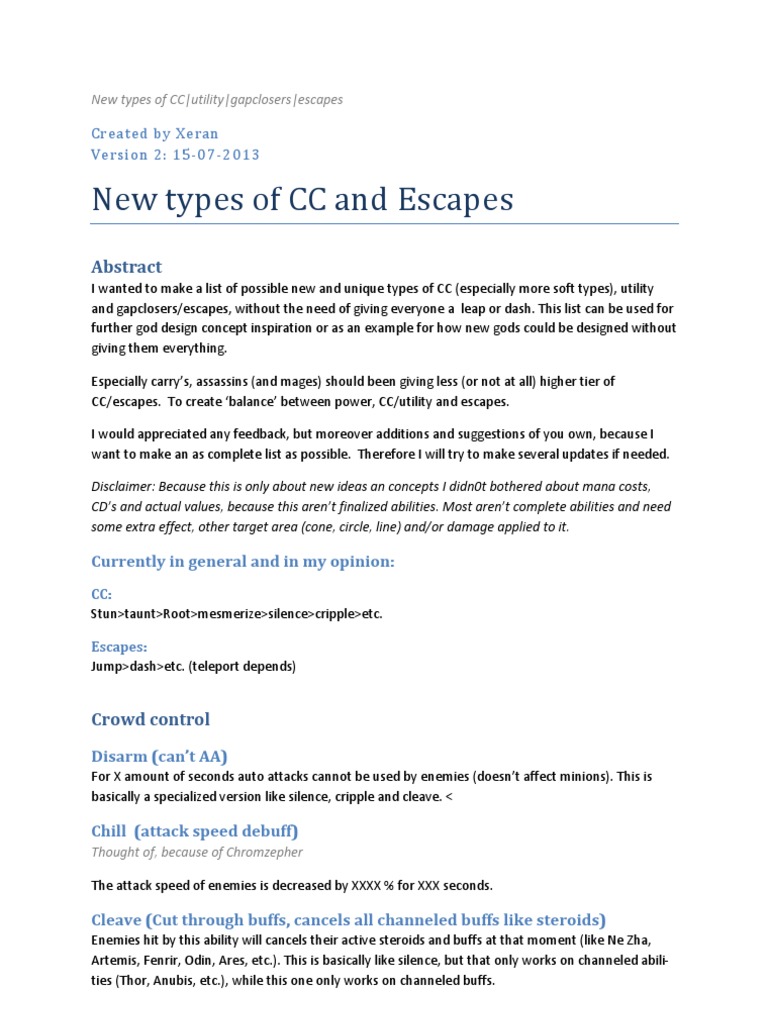 New Types of CC and Escapes | PDF | Leisure