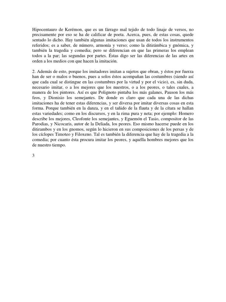 Hipocentauro de Kerémon: Imitación y Arte | PDF | Poesía