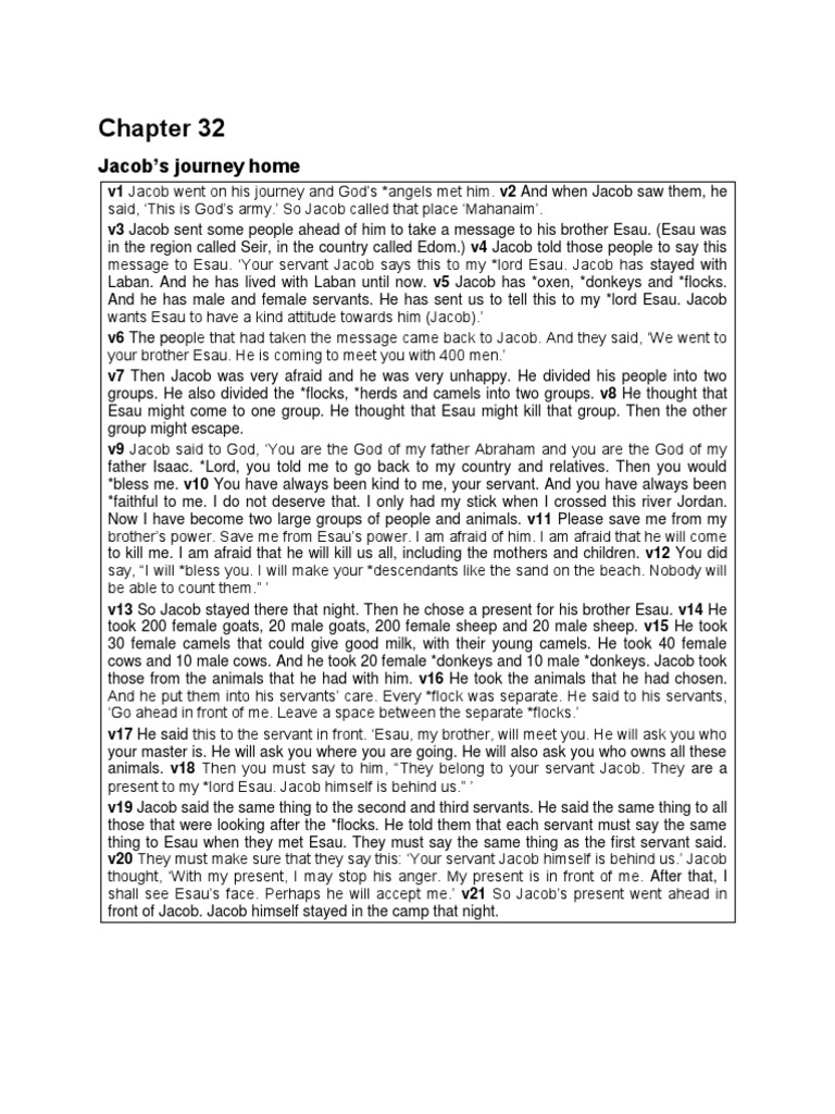 Genesis Chapter 32 | PDF | Jacob | Hebrew Bible