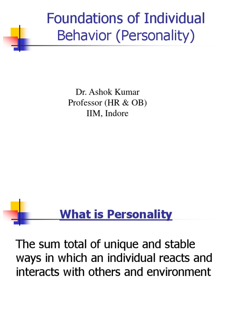 02-Foundation of Individual Behavior (Personality) | PDF | Extraversion ...