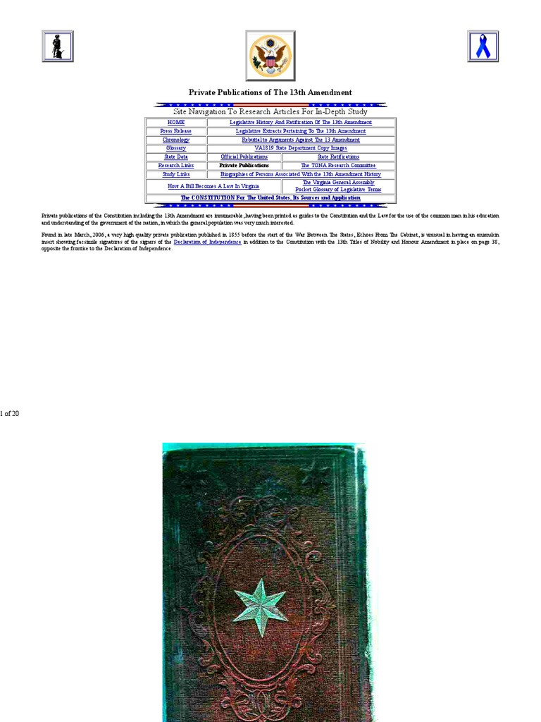 The Stolen Ammendment The Real 13th Amendment Restored To Constitution ...