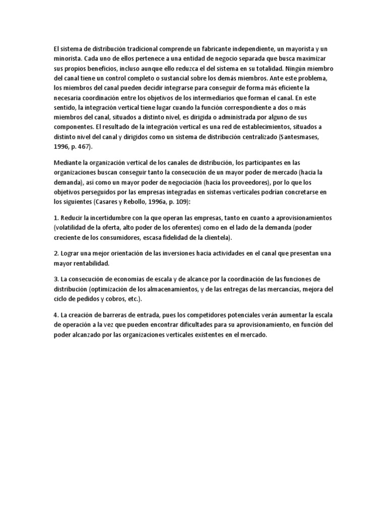 El Sistema de Distribución Tradicional Comprende Un Fabricante ...