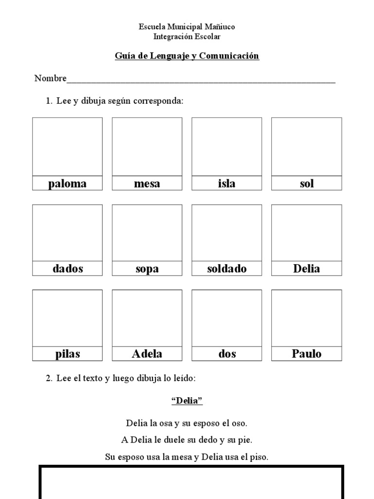 Actividades de Lectura y Dibujo | PDF | Artes del Lenguaje y Comunicación