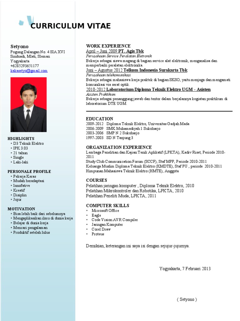 CV Set | PDF | Teknologi & Rekayasa