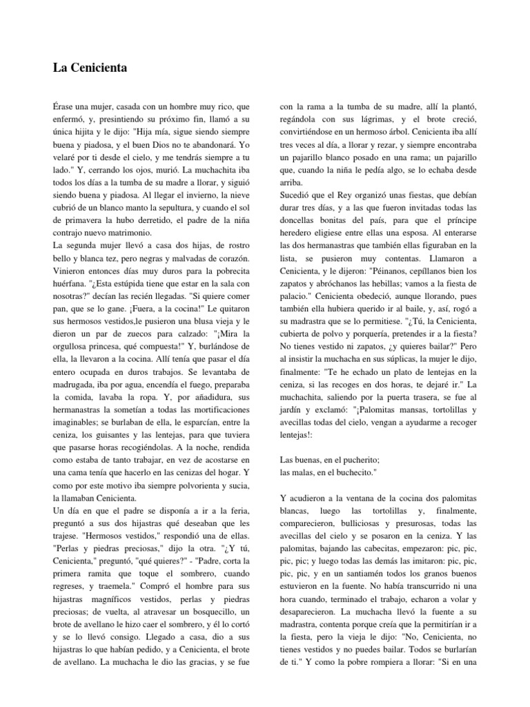 La Cenicienta de los Hermanos Grimm | PDF | Arte