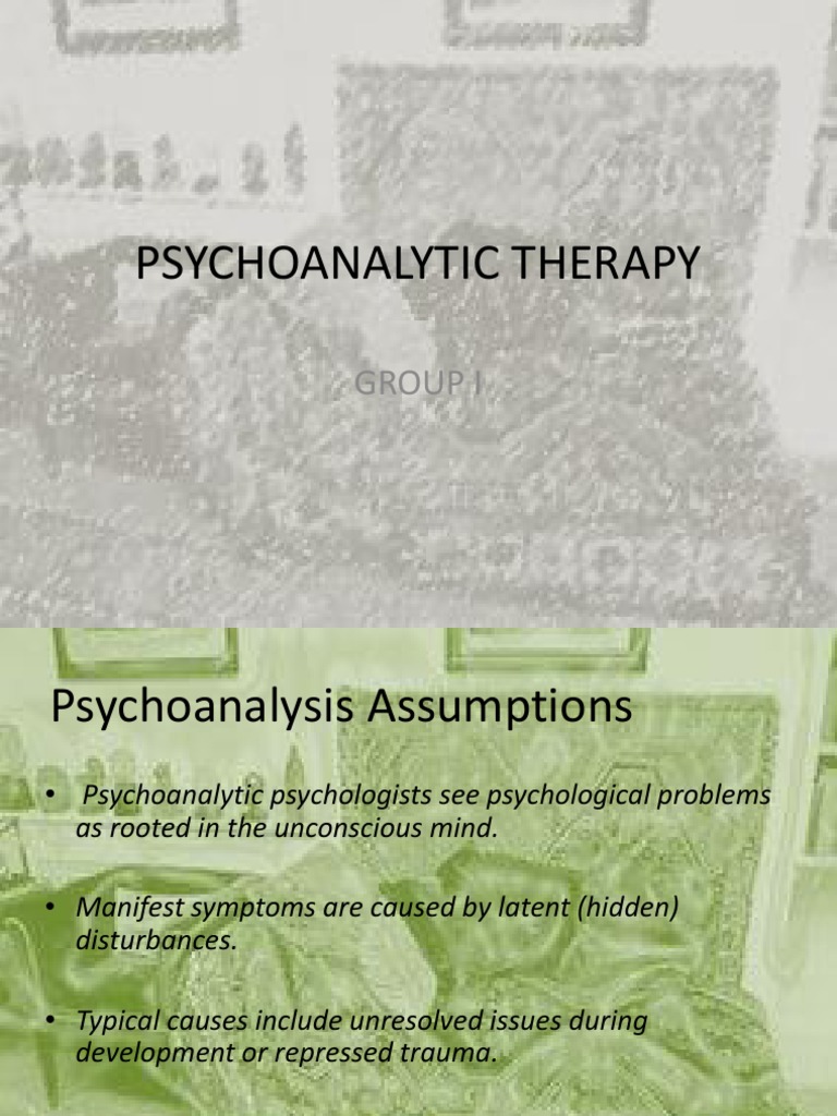Psychoanalytic Therapy - Group 1 | PDF | Psychoanalysis | Id