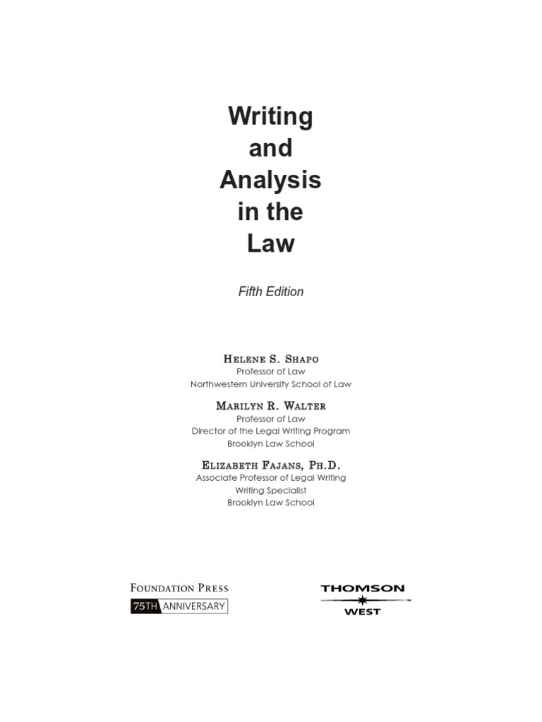 Writing and Analysis in The Law | PDF | Trial Court | Precedent