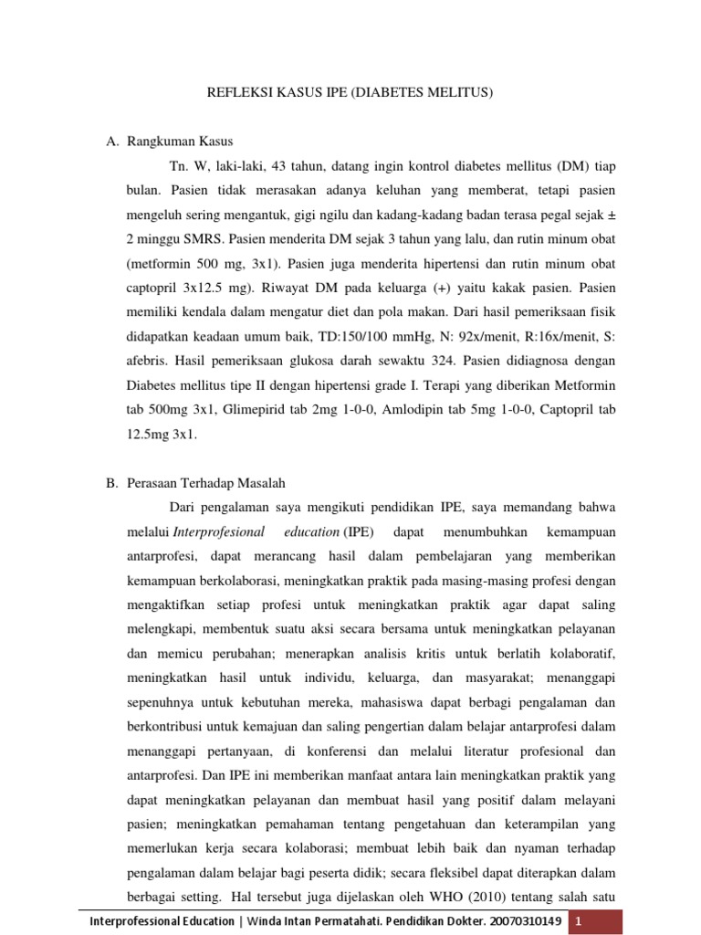 Refleksi Kasus IPE | PDF