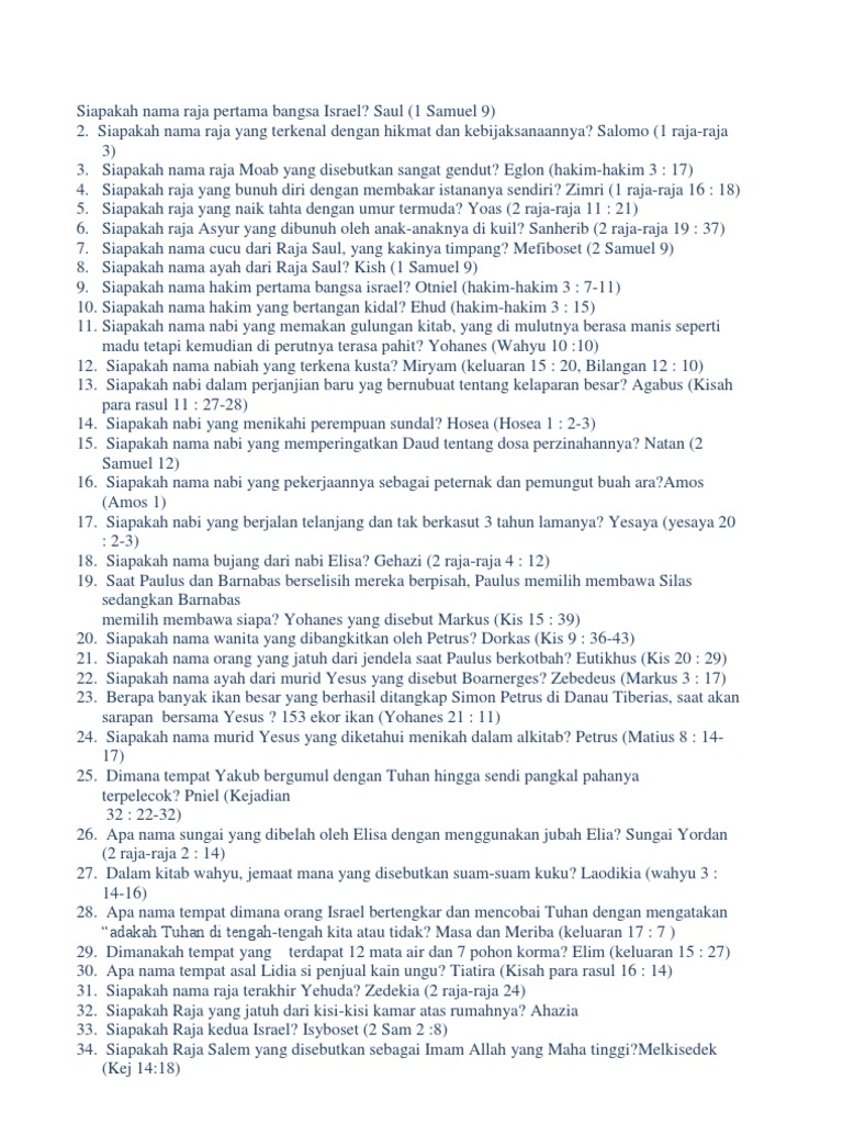 Kuis Alkitab | PDF