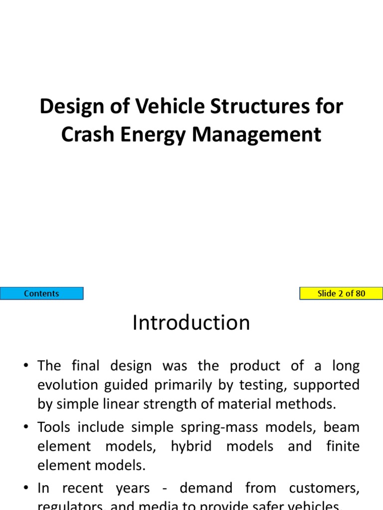 Vehicle Structures for Crash Energy Management | PDF