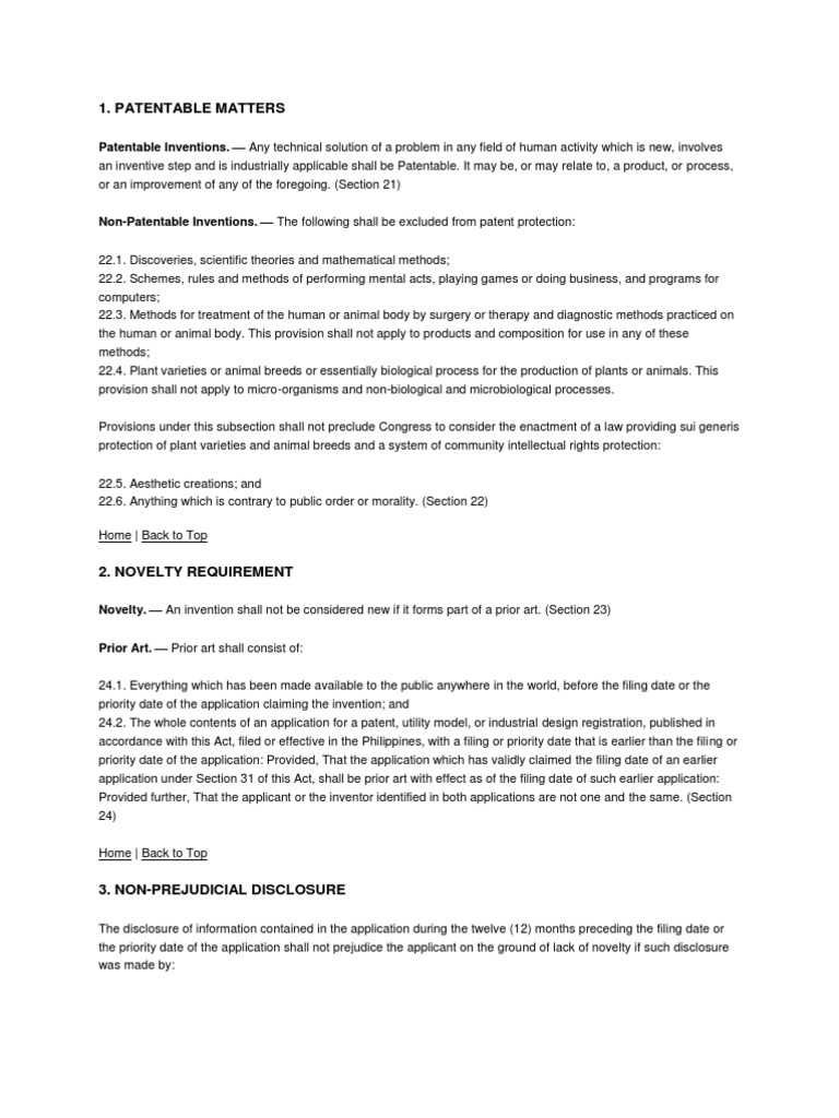 Patentable Matters | PDF | Patent Application | Glossary Of Patent Law Terms