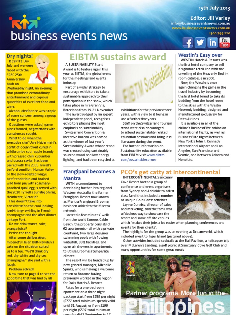 Business Events News: Philippines | PDF | Hotel | Hotel And Accommodation