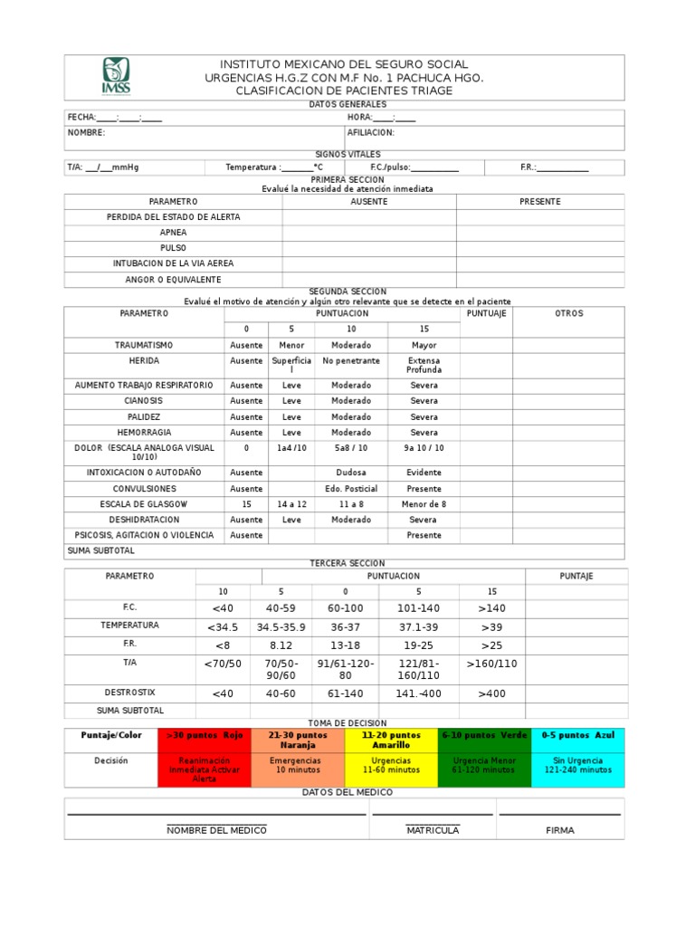 Hoja de Triage (2) | Epidemiología | Emergencias Médicas