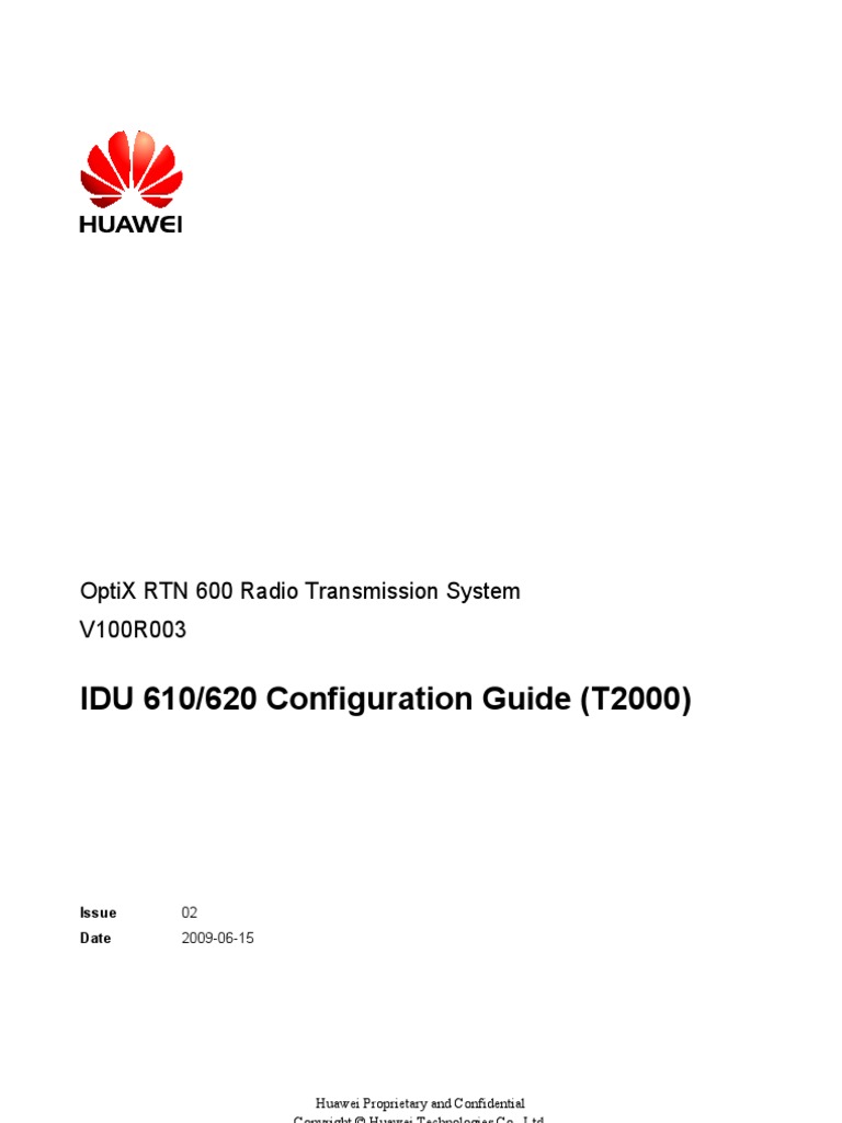 IDU 610620 Configuration Guide (T2000) - (V100R003 - 02) - VNM | PDF | Ethernet | Computer Network