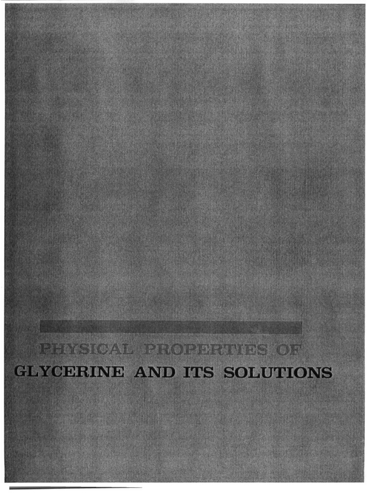Physical Properties of Glycerine and Its Solutions | PDF | Humidity ...