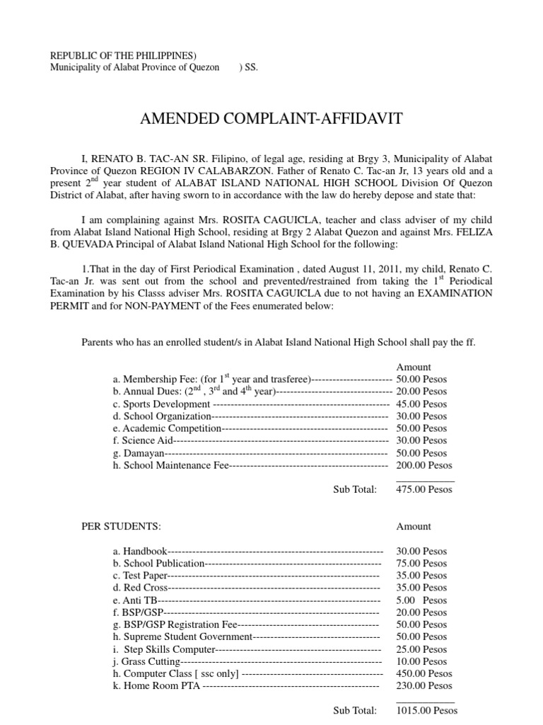 Amended Complaint Affidavit 2 | PDF | Government Information | Social ...