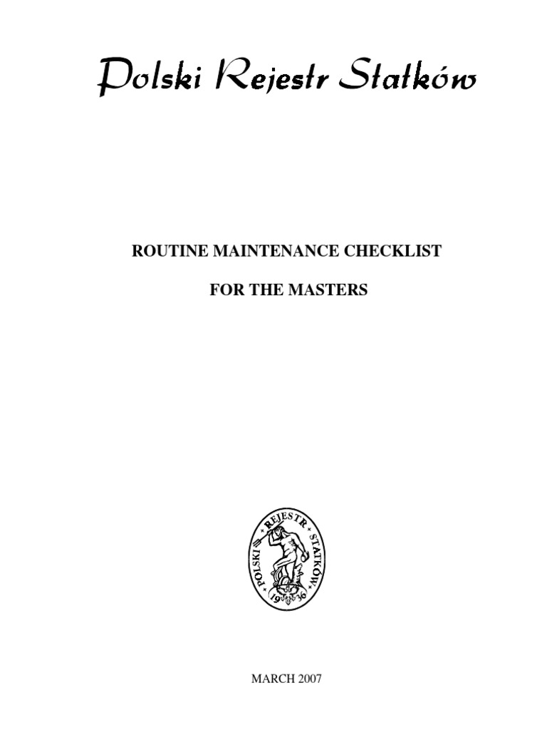 Routine Maintenance Checklist | PDF