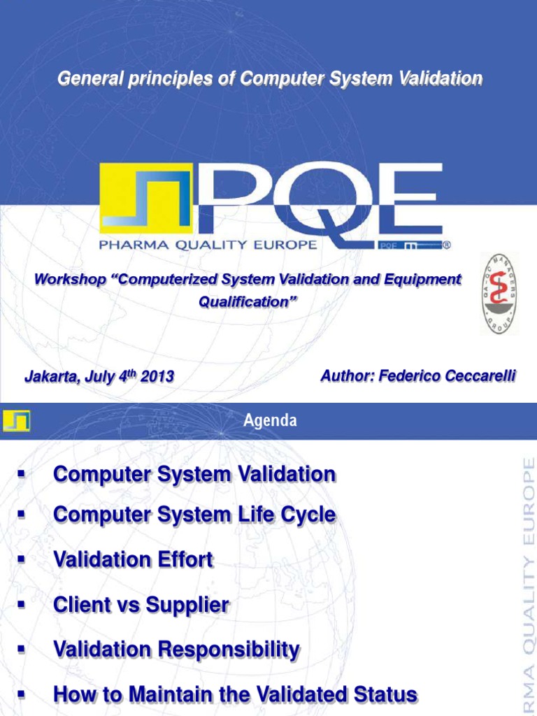 PQE - General Principles of CVS | PDF | Verification And Validation | Production And Manufacturing