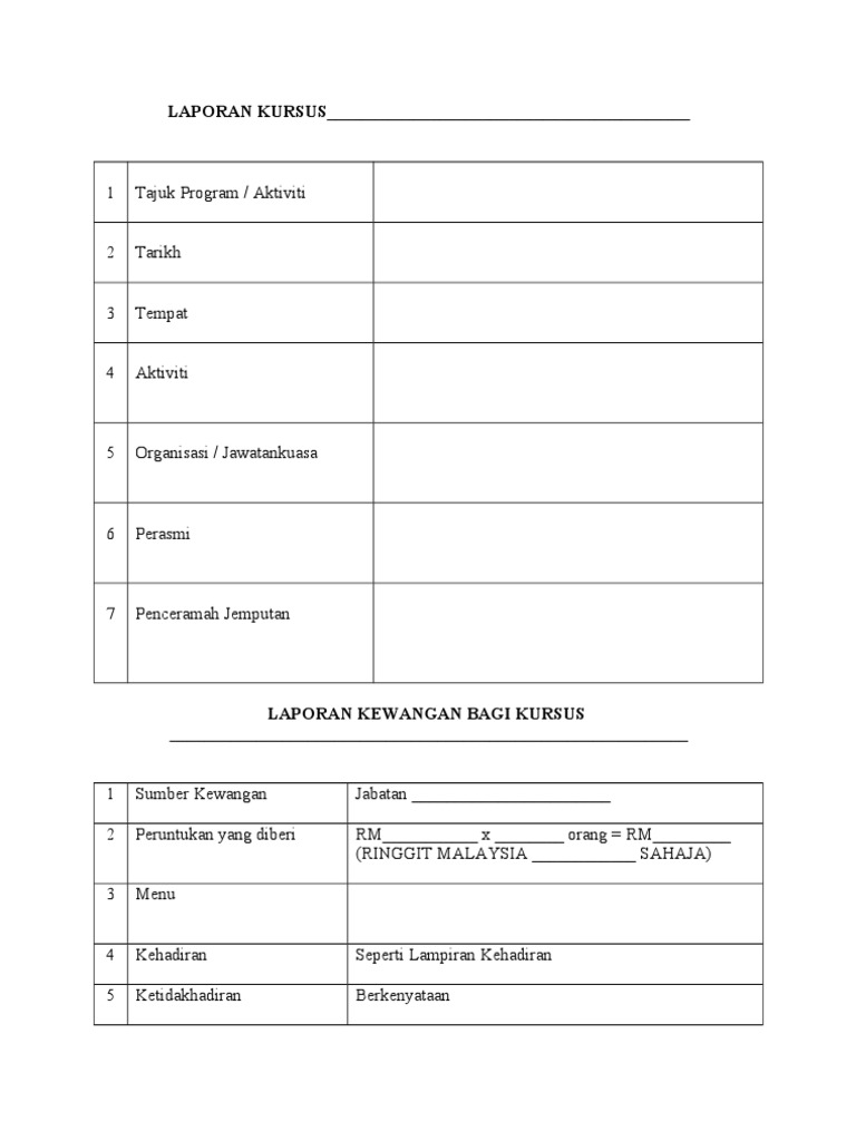 Contoh Laporan Kursus LDP | PDF