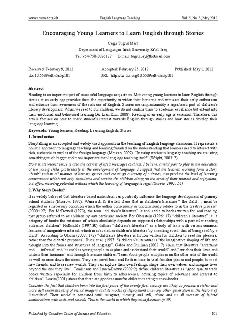 Encouraging Young Learners To Learn English Through Stories: Published ...