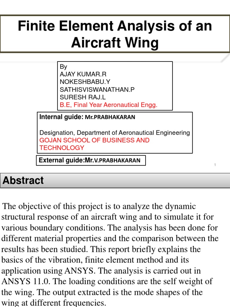 Design and Analysis of An Aircraft Wing Structure | PDF | Normal Mode ...