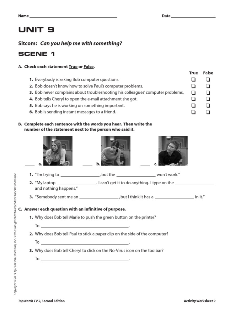UNIT 09 TV Activity Worksheets | PDF | Image Scanner | Internet