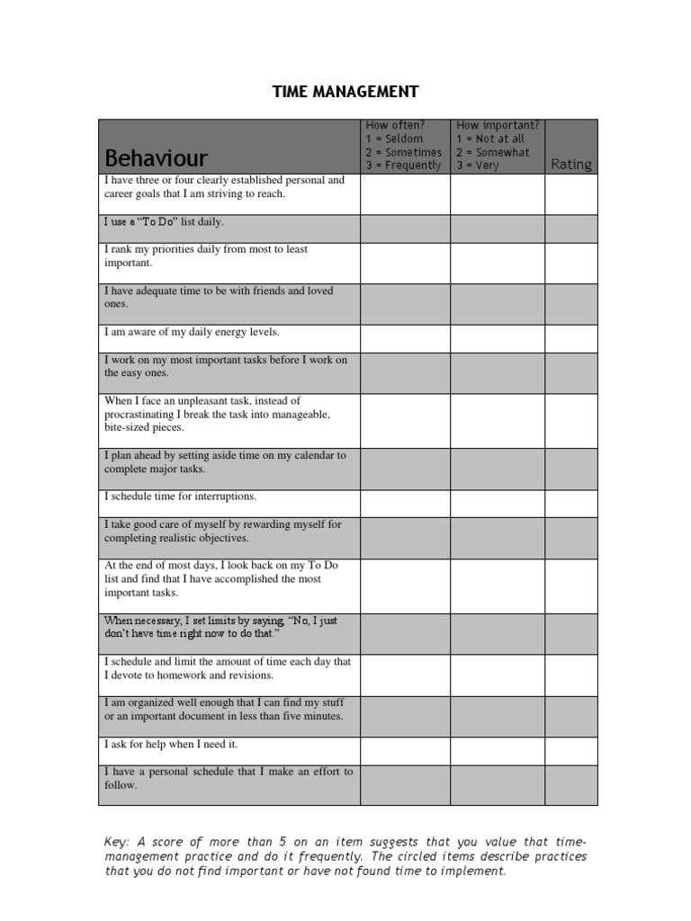 Time Management Notes | PDF | Time Management | Professional Skills